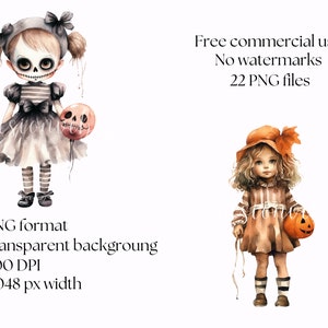 Spooky Girls Clipart Bundle Halloween Clipart Cute Girls Halloween ...