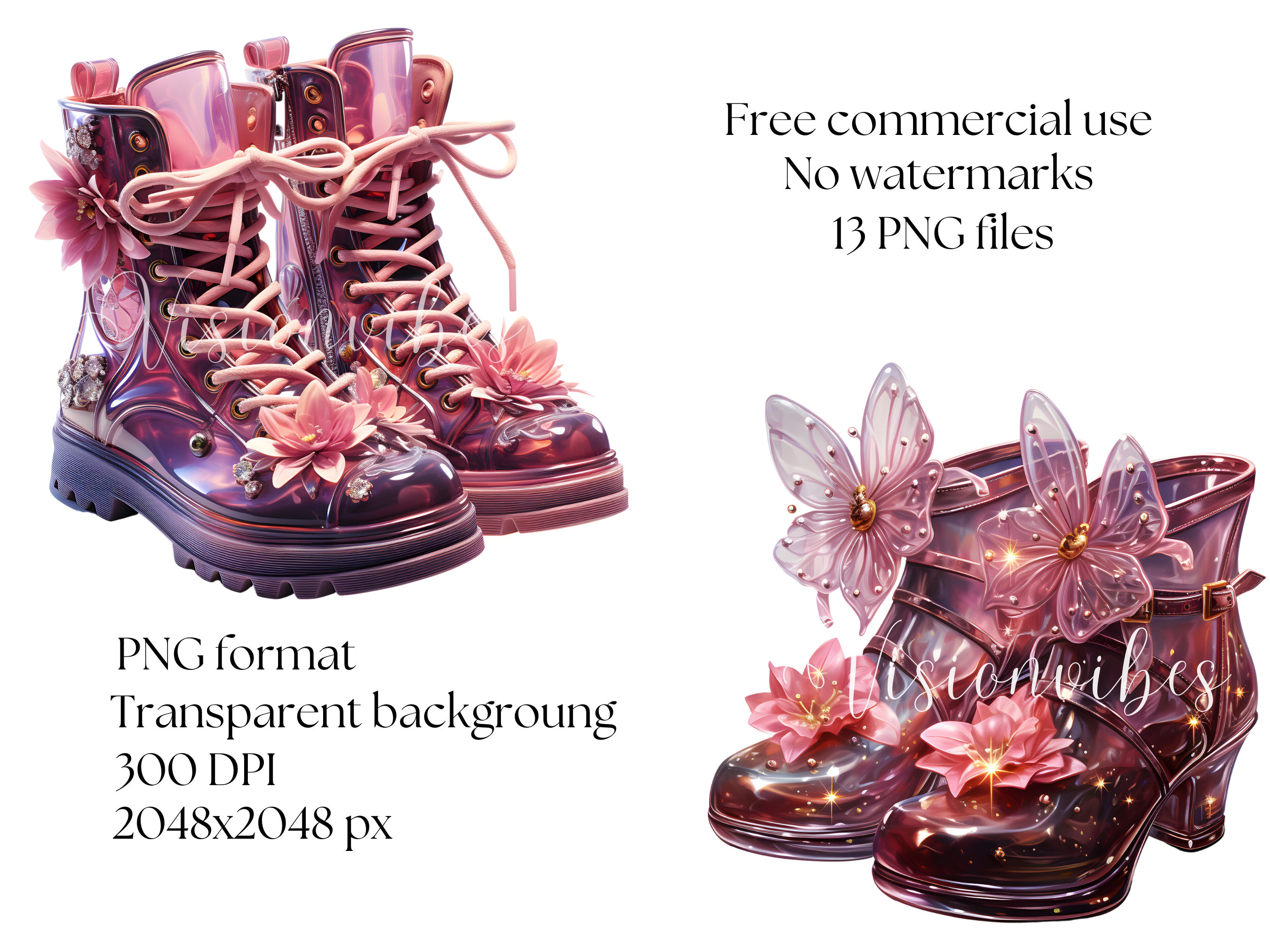 Fairy Shoes Watercolor Clipart Bundle Commercial Free - Etsy