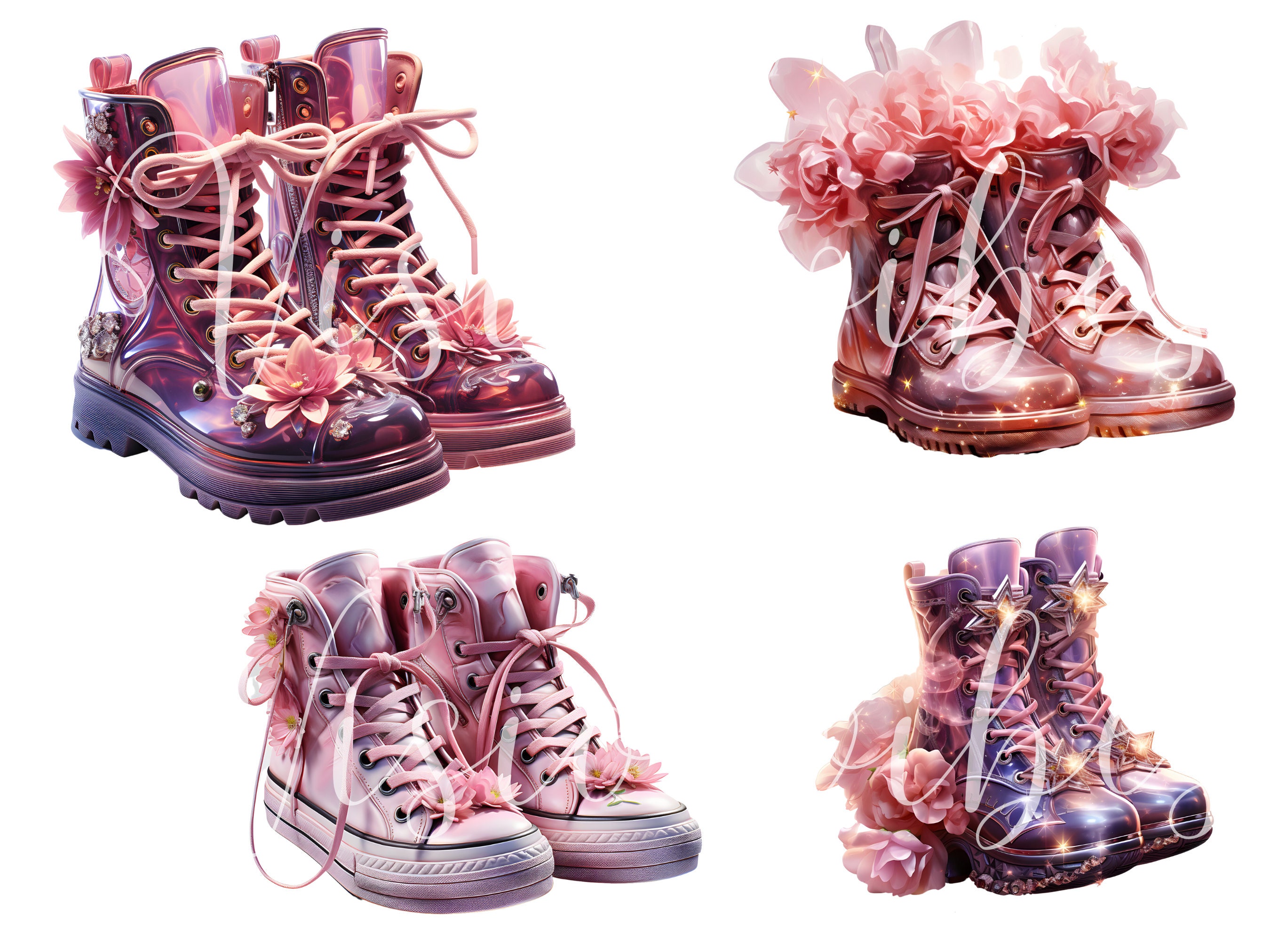 Fairy Shoes Watercolor Clipart Bundle, Commercial Free Watercolor ...