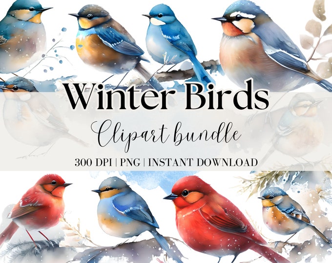 14 Christmas Blue Birds Clipart Cute Bird Clip Art Holiday High Quality ...