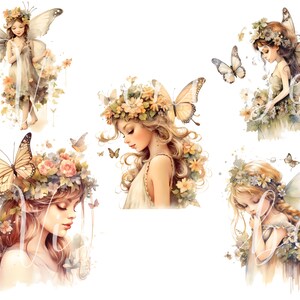 Flower Fairy Clipart Watercolor Clipart Bundle Garden Fairy Magic Fairy ...