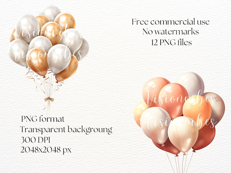 Watercolor Balloon Clipart Bundle Birthday Balloon Illustration ...