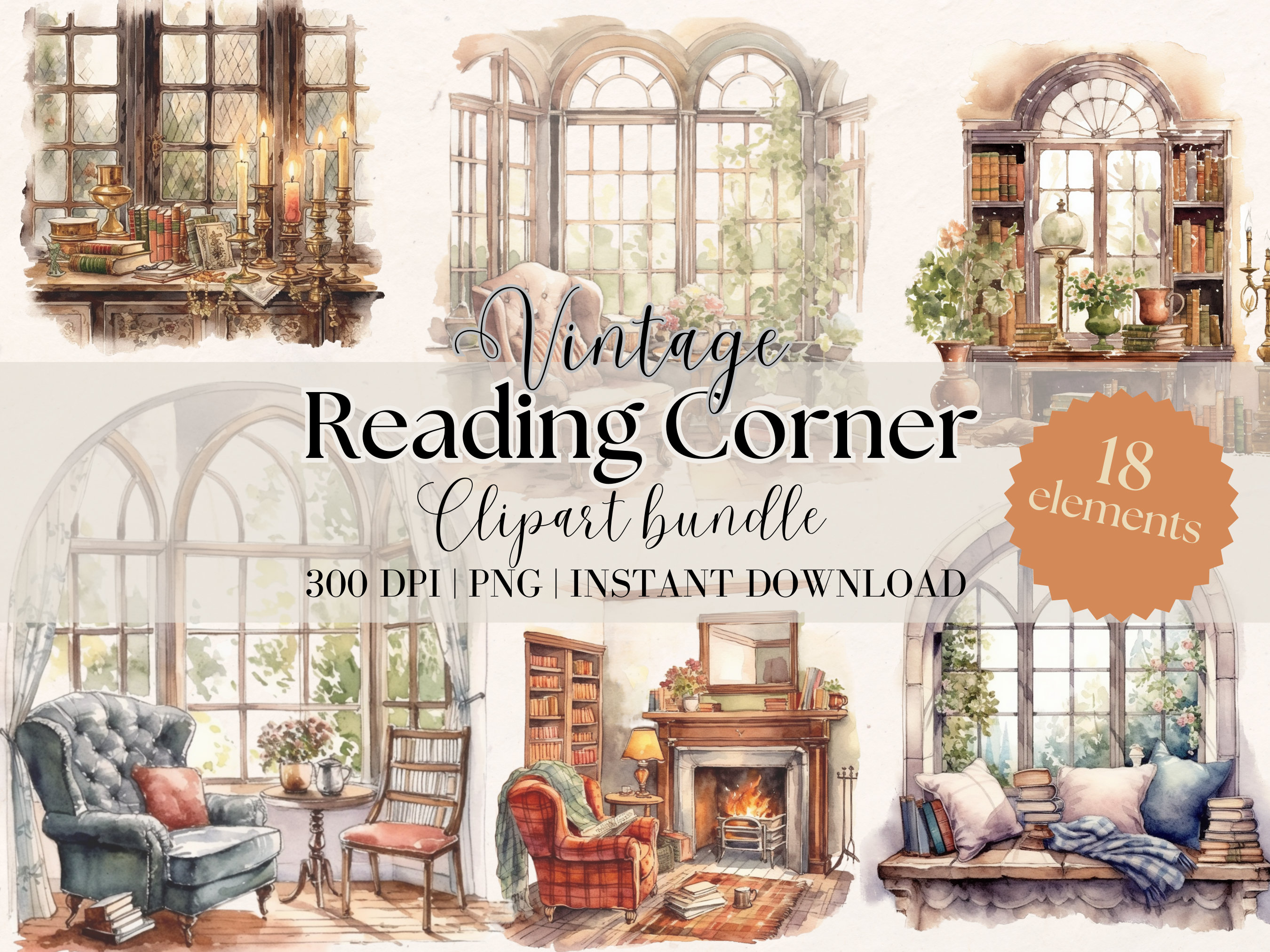 Vintage Library Clipart Book Clipart Watercolor Book Png Vintage Books ...