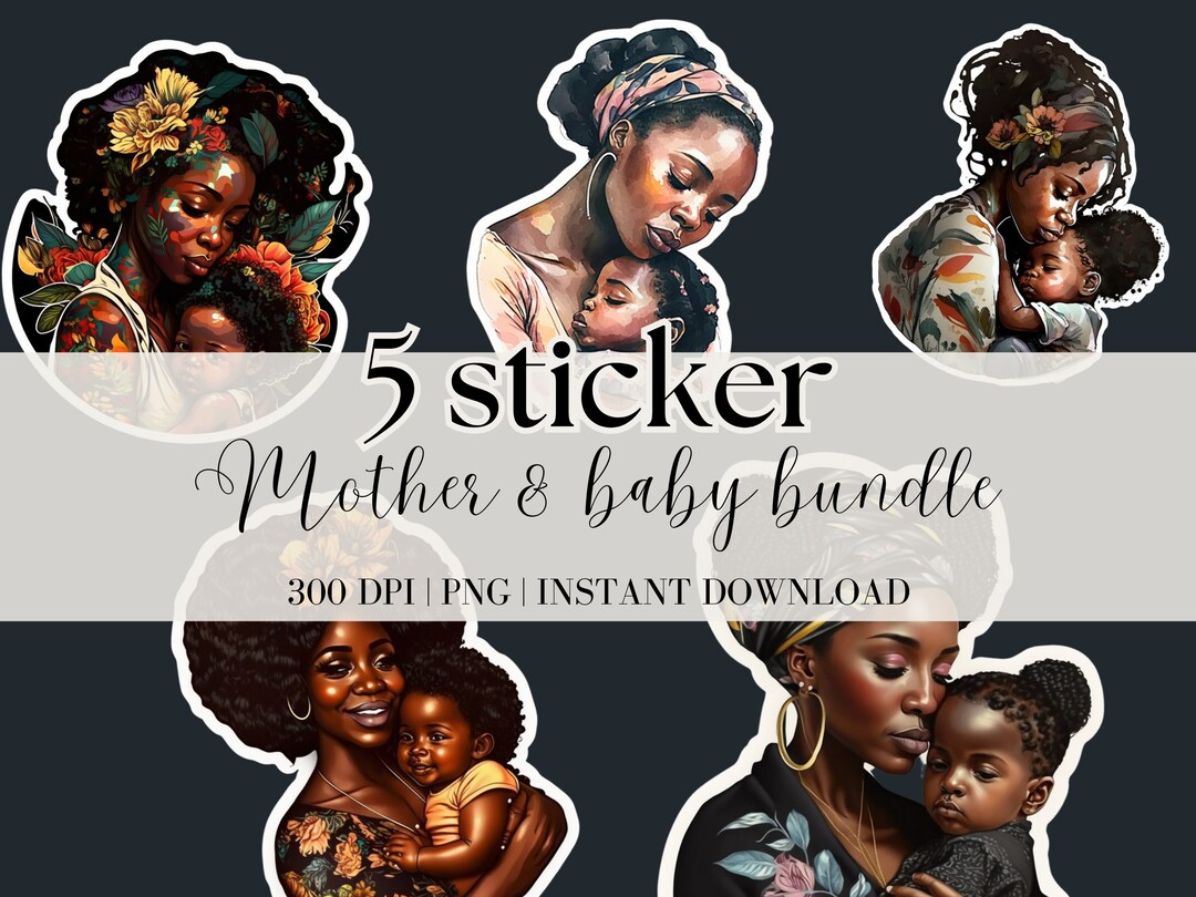 Mother&baby Digital Stickers Printable Stickers - Etsy