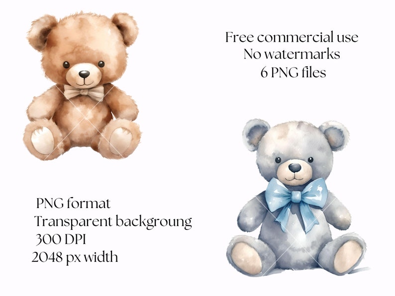 Teddy Bear Clipart Bundle Watercolor Teddy Bear Clipart - Etsy