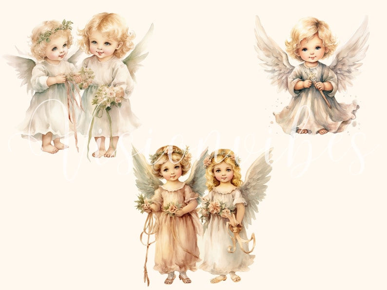 Watercolor Angels Clipart Bundle Christian Clipart Christmas Angels ...