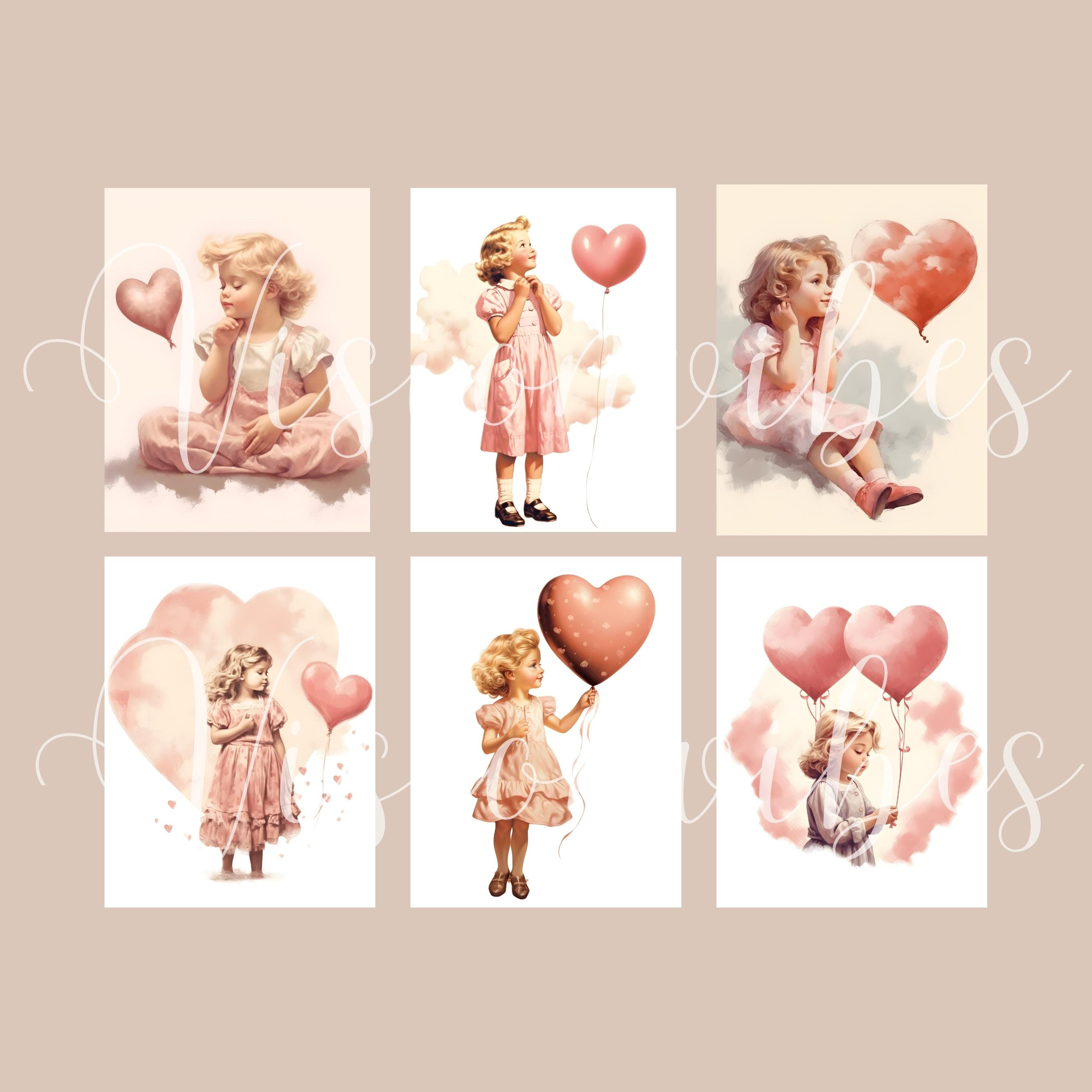 Printable Love Digital Paper, Heart Digital Paper, Valentines Day ...