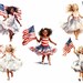 4th of July Clipart Watercolor Girl With American Flag Patriotic ...