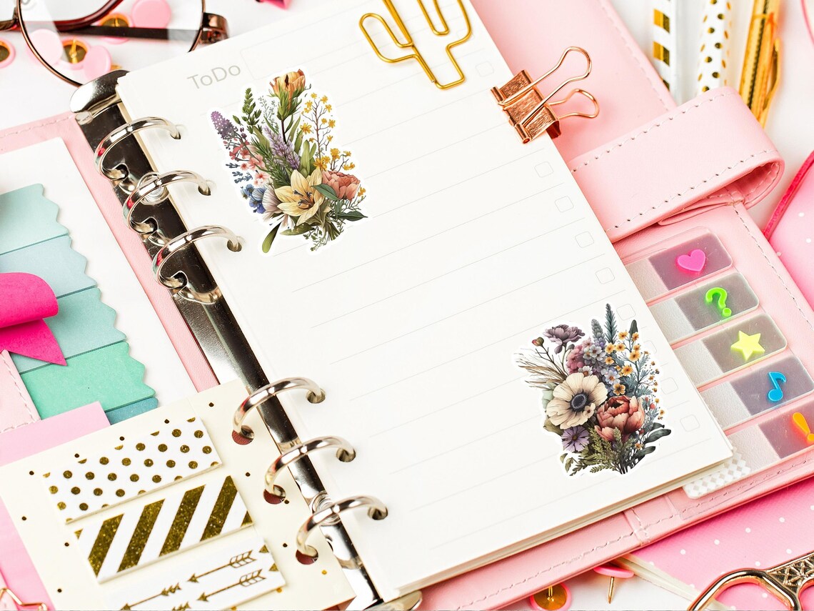 Printable Flower Stickers Printable Floral Stickers Bundle Flowers ...