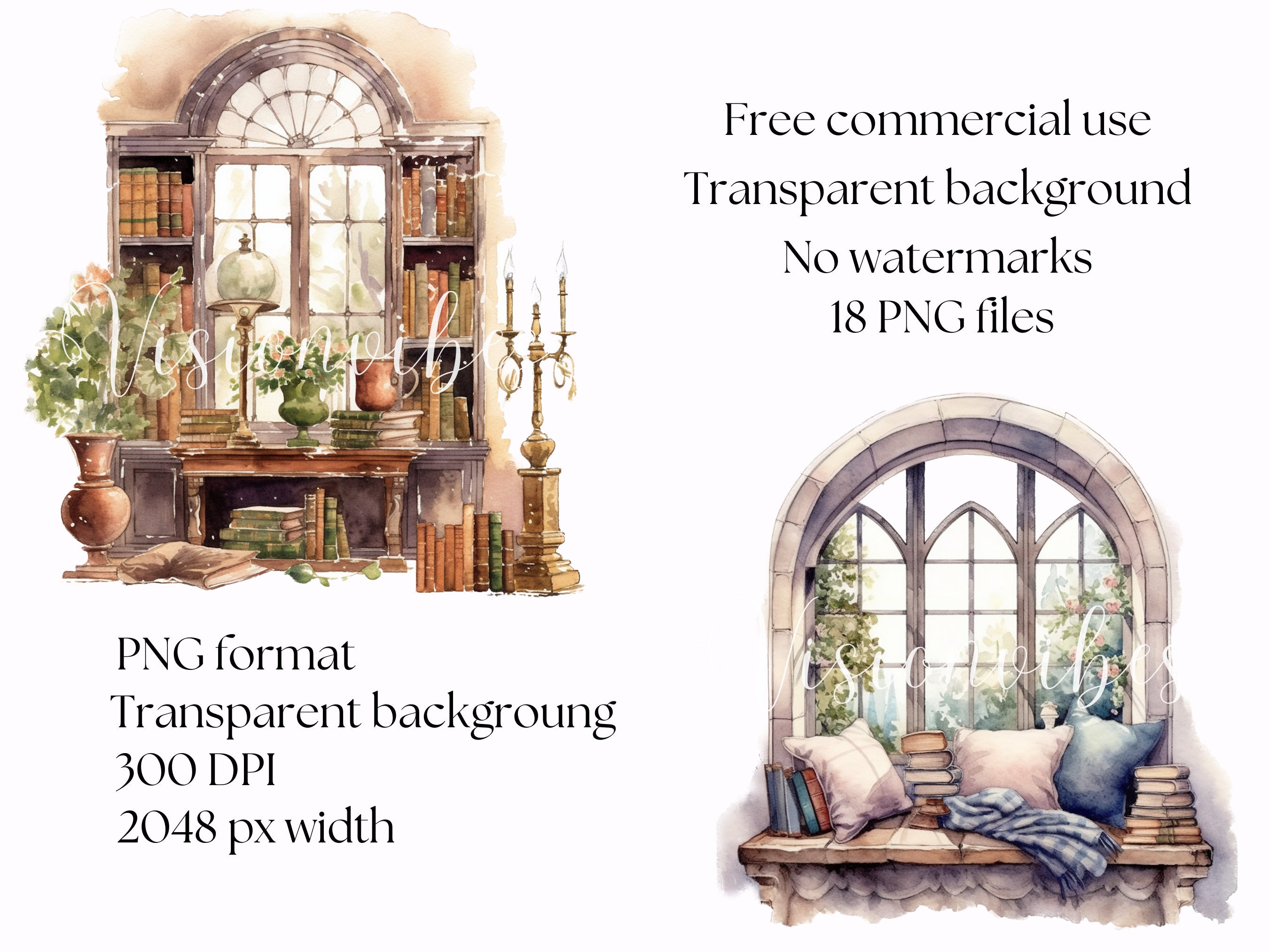 Vintage Library Clipart Book Clipart Watercolor Book Png Vintage Books ...