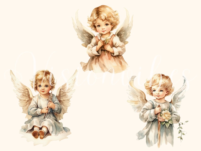 Watercolor Angels Clipart Bundle Christian Clipart Christmas Angels ...