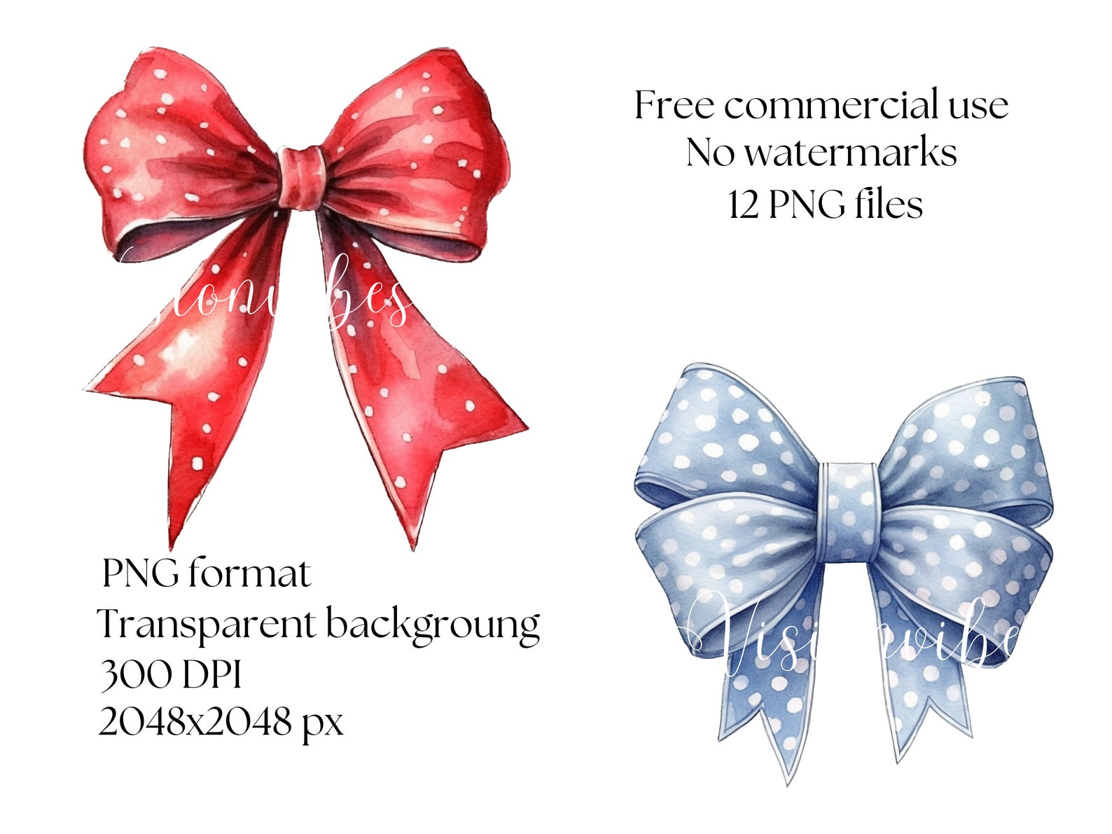 Ribbon Bow Clipart Bundle Watercolor Ribbon Bow Watercolor Png ...