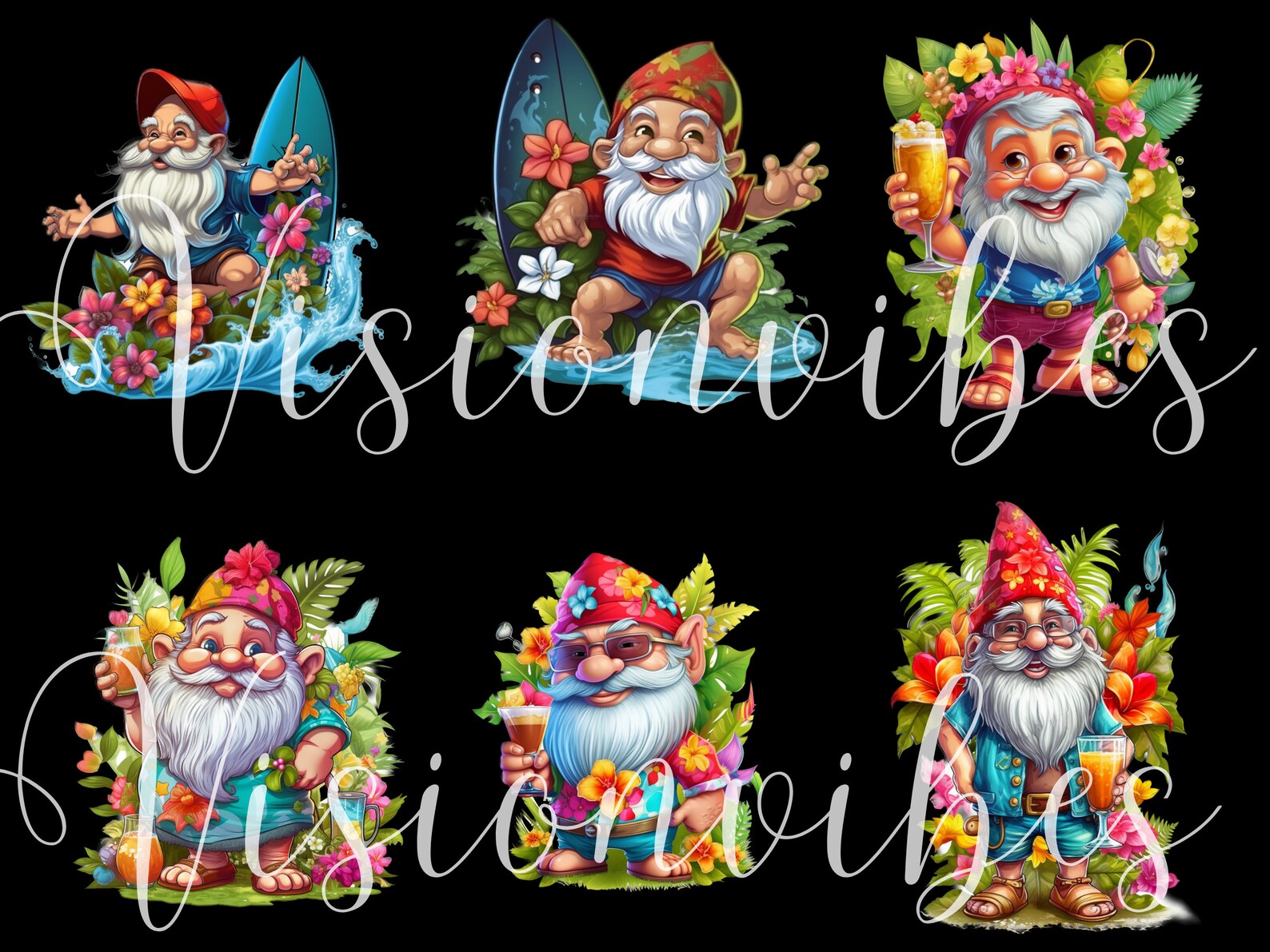 Garden Gnome Clipart Bundle Watercolor Summer Clipart Fun Clipart Png ...
