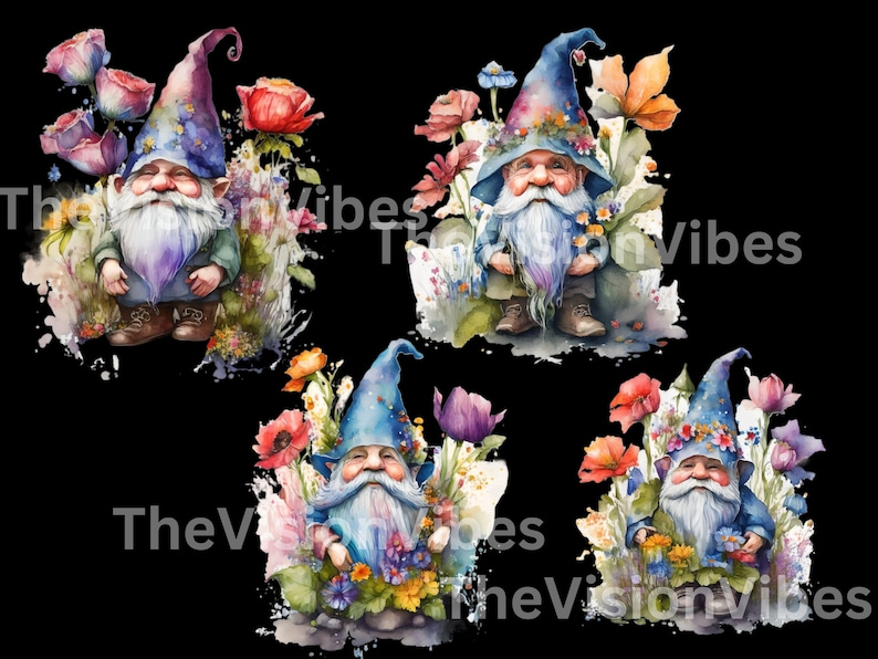 Gnome Clipart Bundle Watercolor Gnomes Clipart Gnomes Png - Etsy