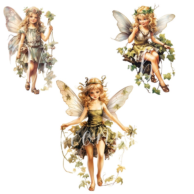 Forest Fairy Clipart Watercolor Clipart Bundle Garden Fairy Magic ...
