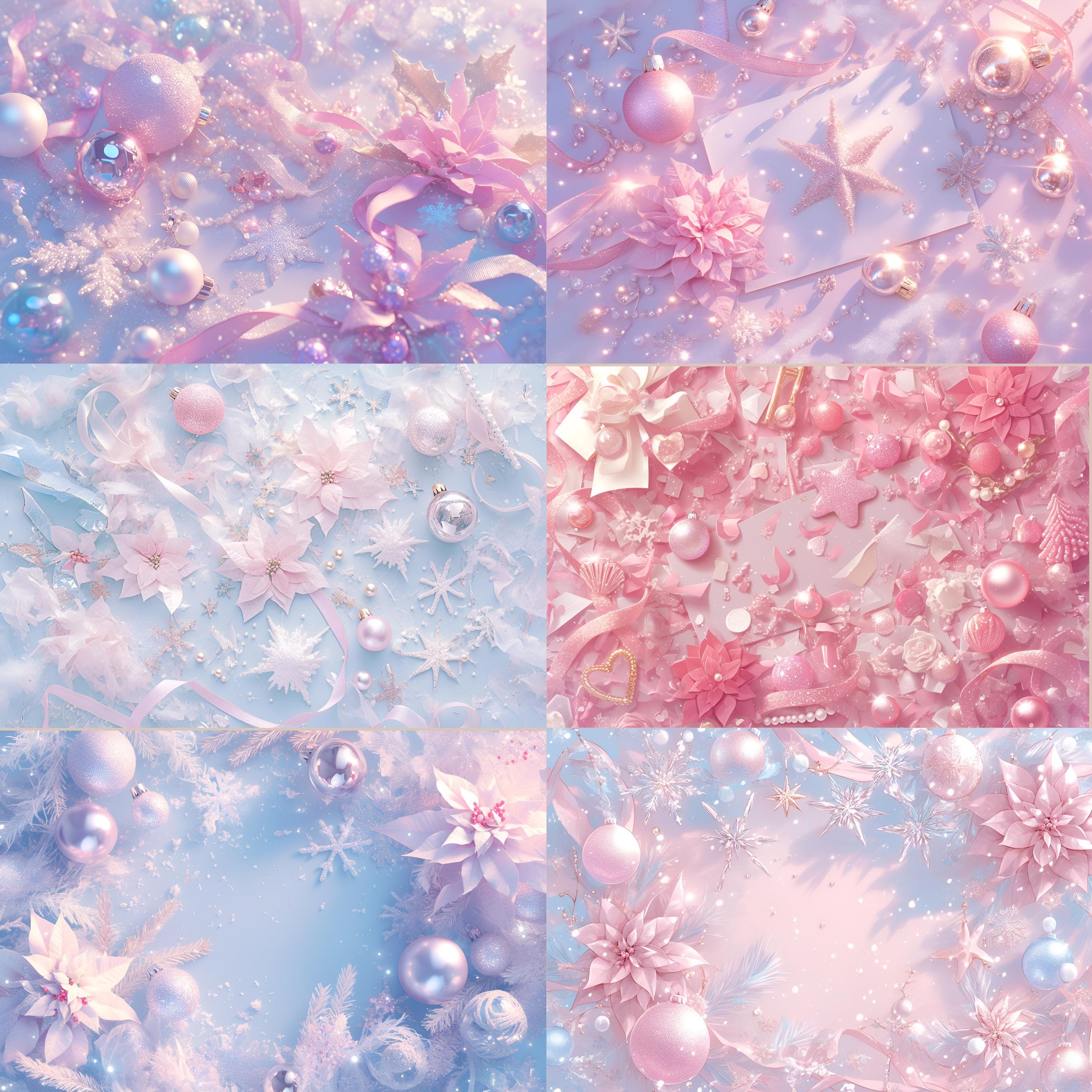 Christmas Printable Glam Digital Paper, Winter Digital Paper, Pastel ...