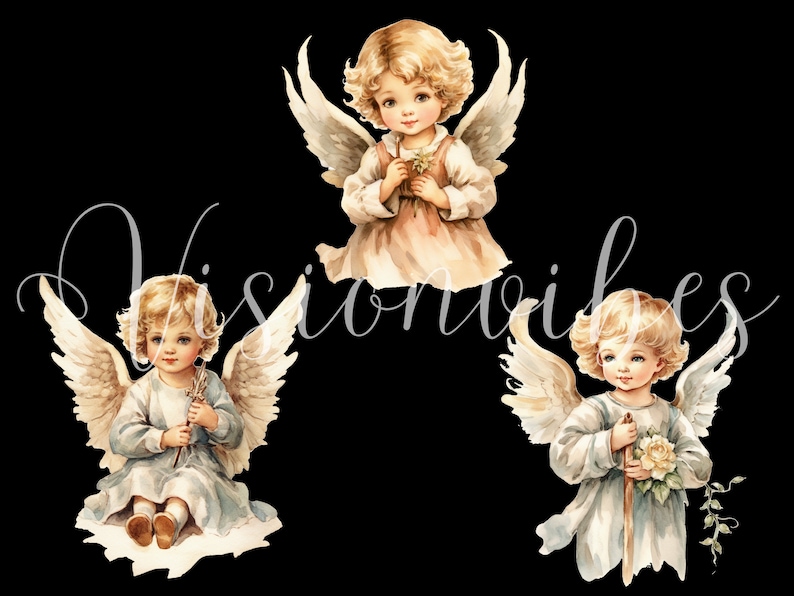 Watercolor Angels Clipart Bundle Christian Clipart Christmas Angels ...
