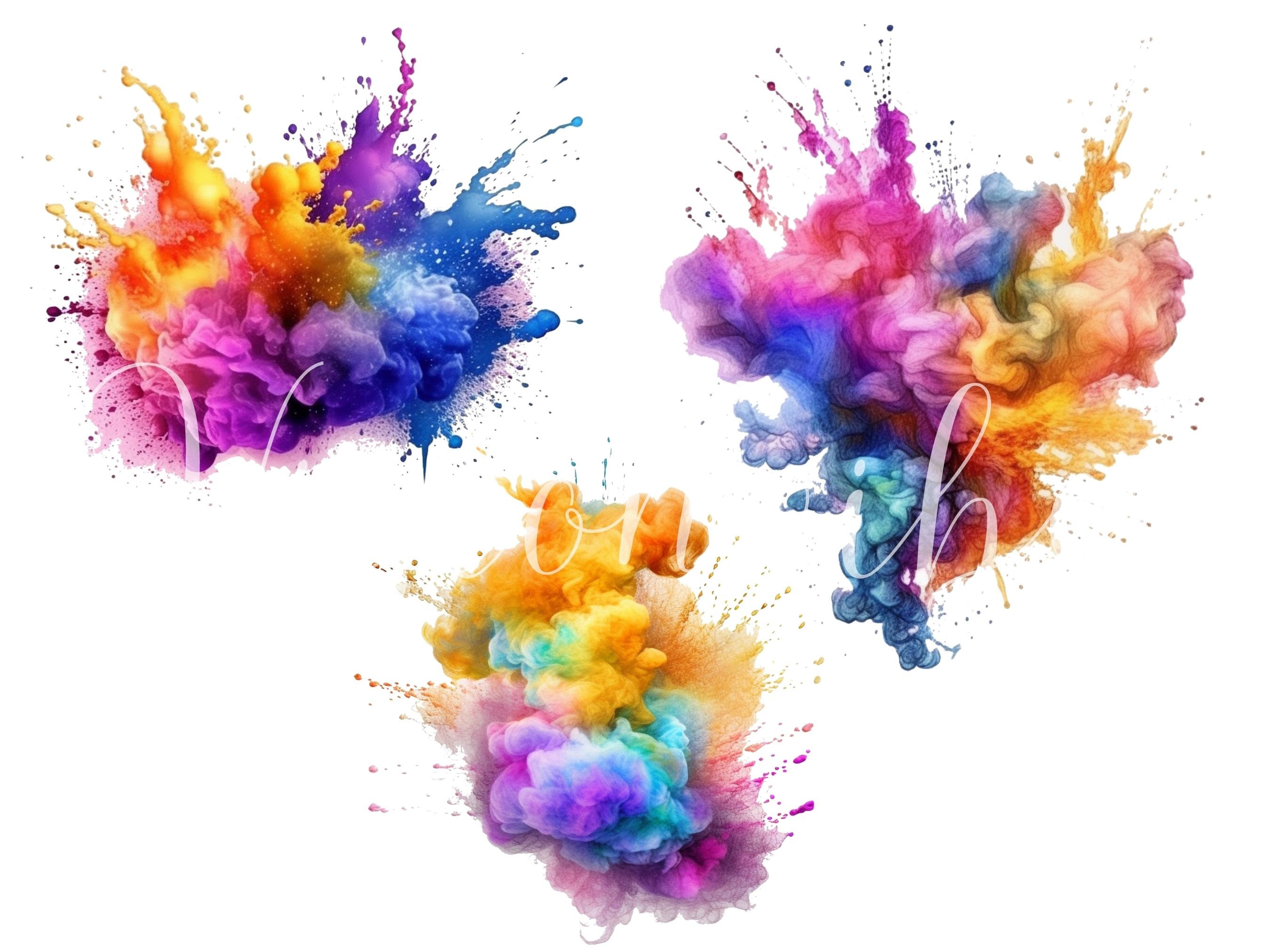 Rainbow Splash Clipart Bundle Watercolor Rainbow Clip Art Summer ...