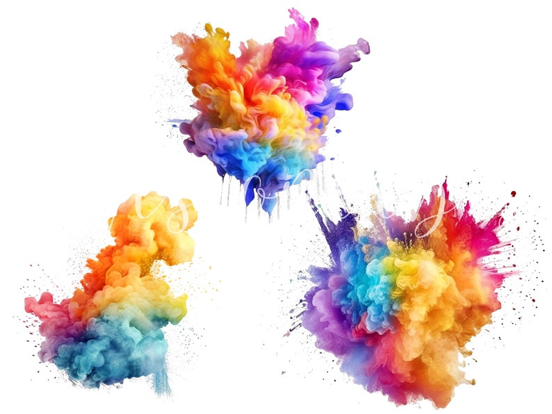 Rainbow Splash Clipart Bundle Watercolor Rainbow Clip Art Summer ...