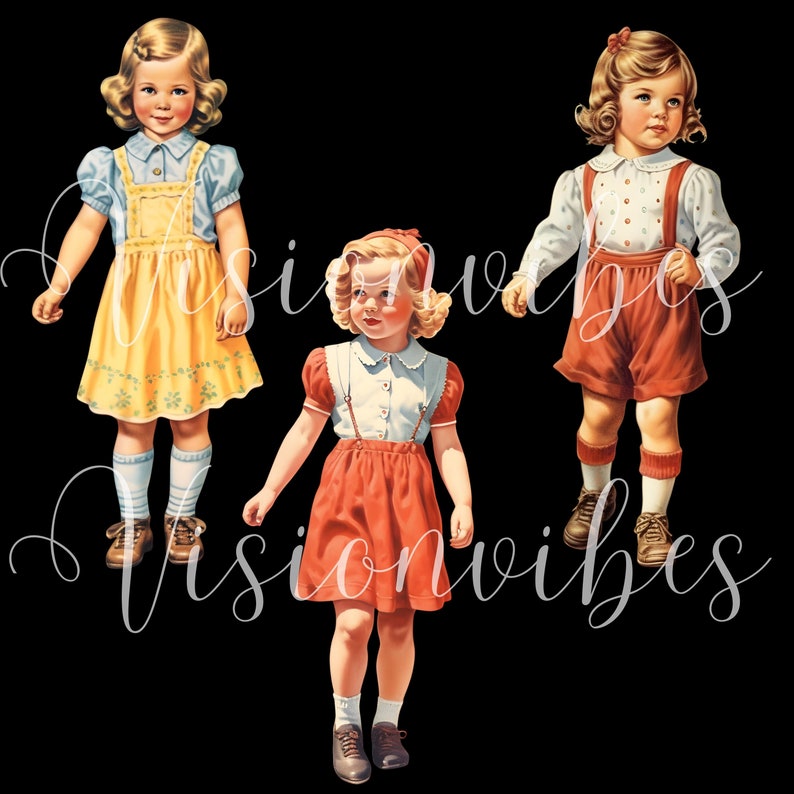 Watercolor Girl Clipart Bundle Vintage Girl Digital Image Junk Journal ...