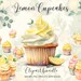 Watercolor Lemon Cupcakes Clipart Bundle Baking Sublimation Design ...