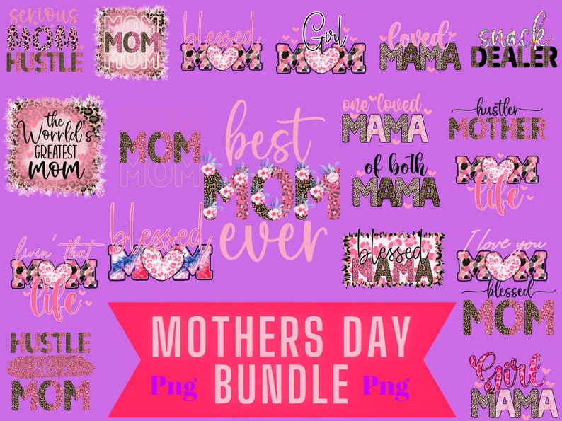 MOTHER'S DAY MEGA Bundle, Mom Png Bundle, 140 Designs, Heather Roberts ...