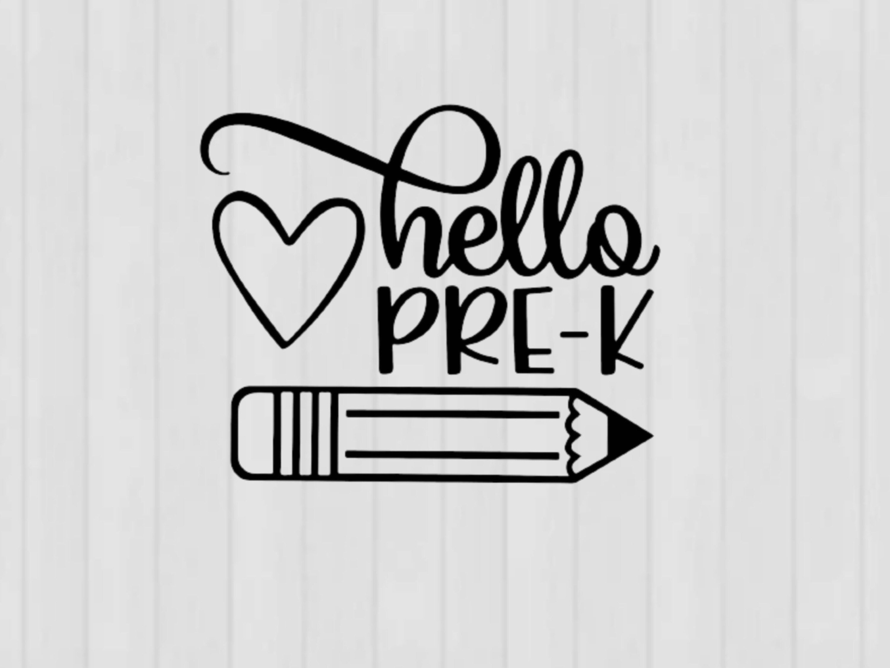 Hello Pre-k Hello Pre-k PNG First Day of School PNG Decal - Etsy
