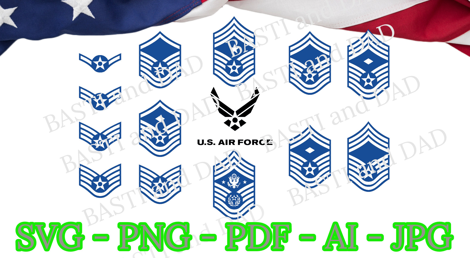 US Air Force Enlisted Ranks Svg Png Ai and Jpeg Digital - Etsy Australia