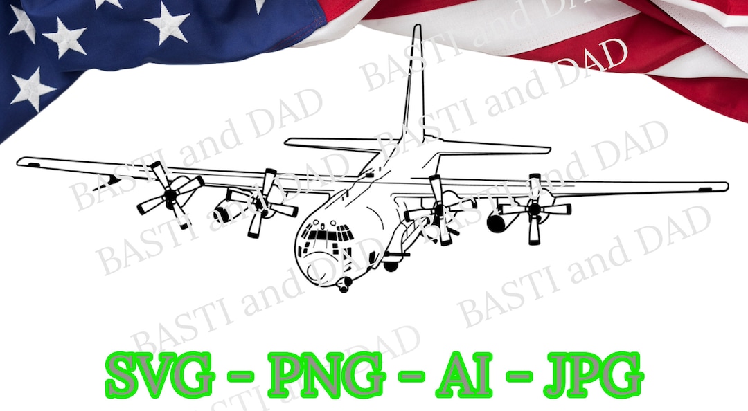 Lockheed AC-130 Gunship Silhouette Svg, Vector PNG, Flying Tank, C-130 ...