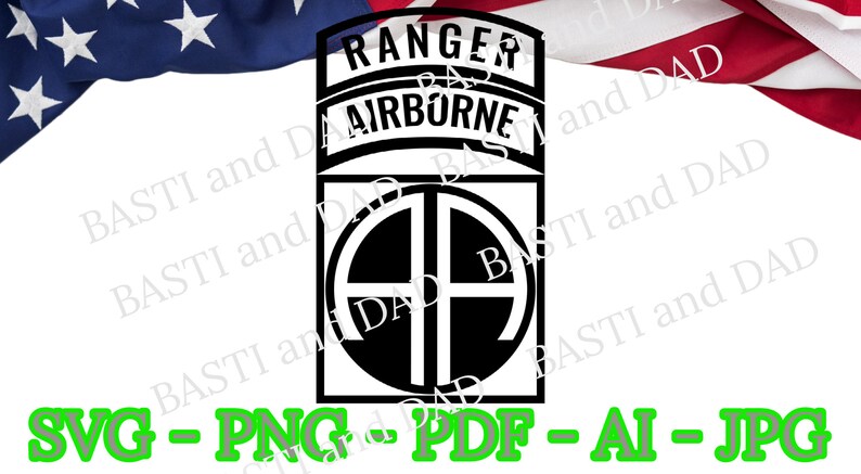 US Army 82nd Airborne Ranger SVG, PNG, Ai and Jpeg, Special Forces ...