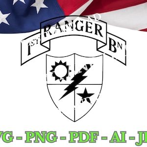 US Army 75th Ranger Regiment 1st Ranger Battalion Insignia SVG, PNG, Ai ...