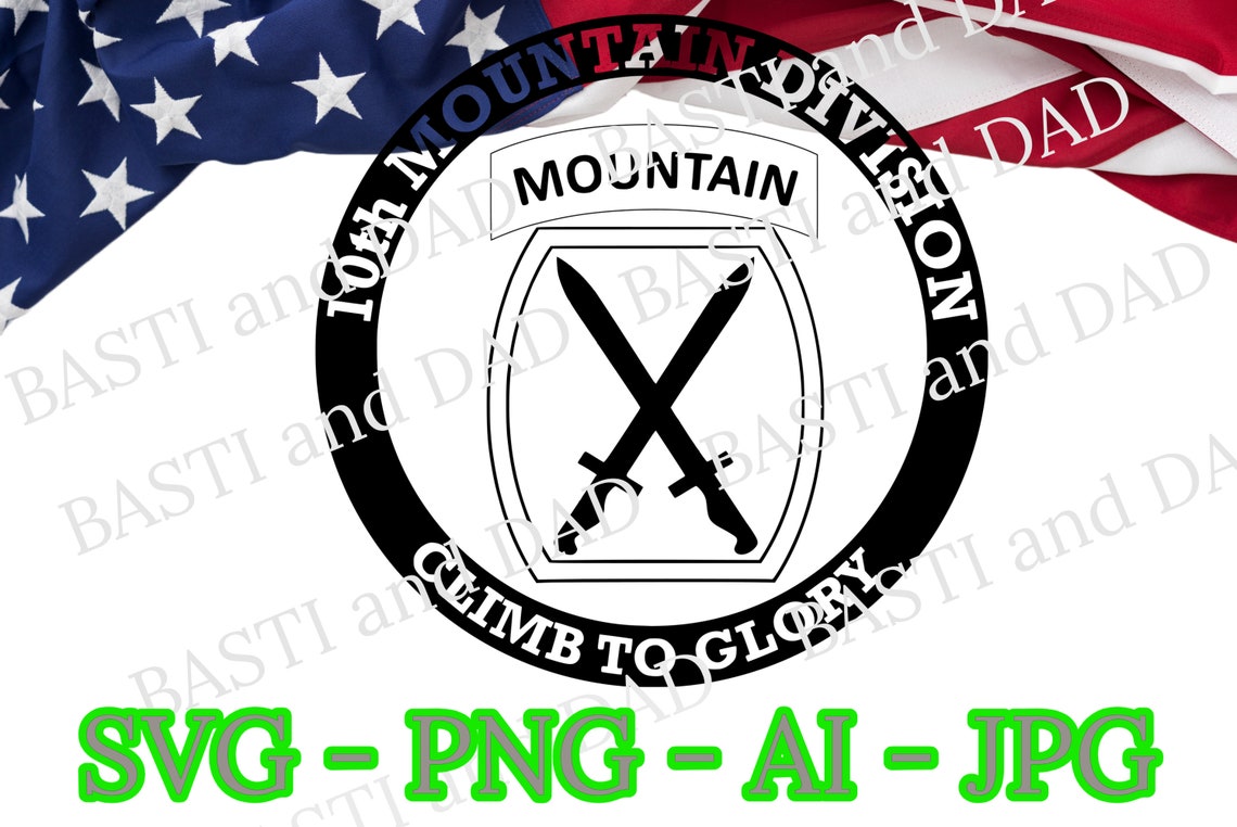 US Army 10th Mountain Division Insignia SVG, PNG, Jpg, Ai and Jpeg ...