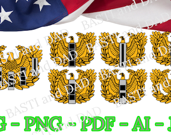 Warrant Officer Rising Eagle Badge Logo Ranks Insignia Seal Digital ...