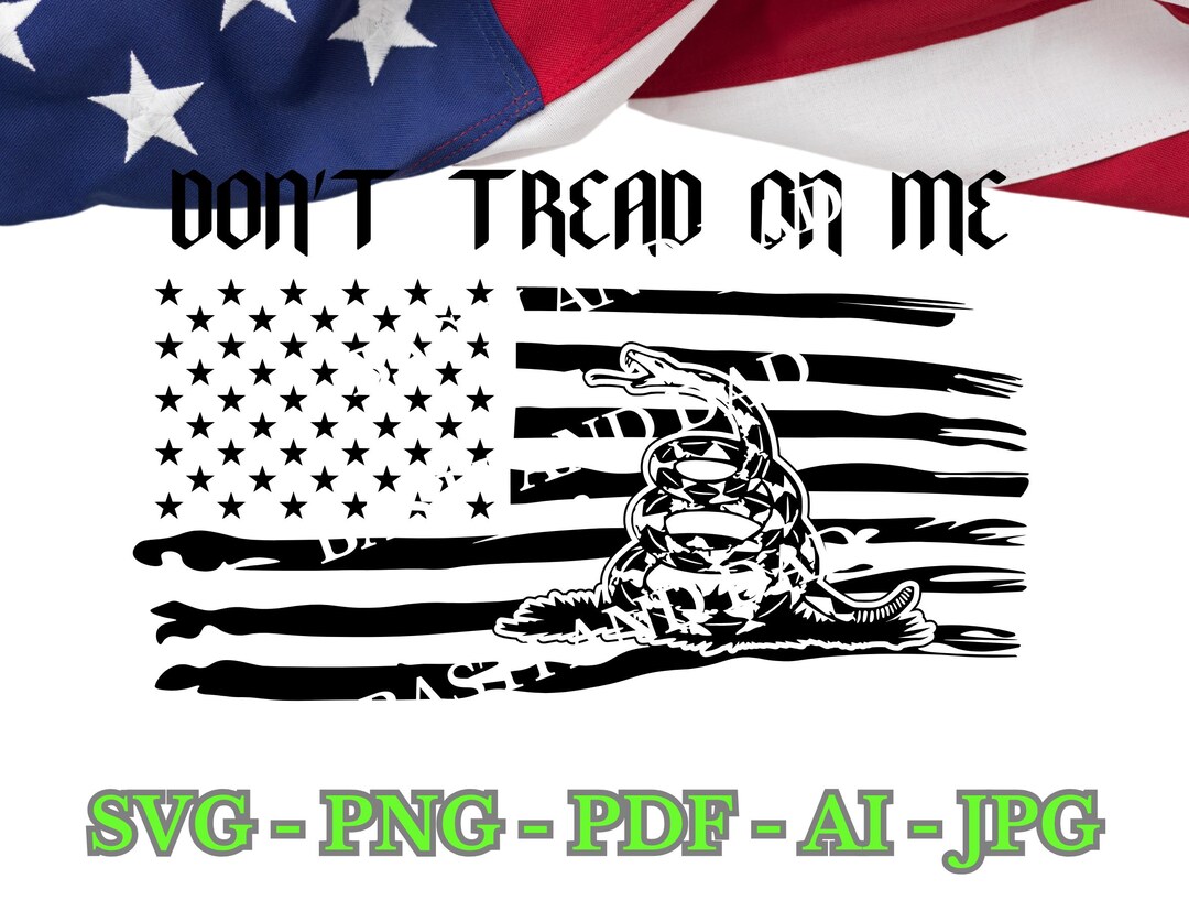 Gadsden Snake US Flag SVG: Don't Tread on Me, Patriotic 1776 (digital ...
