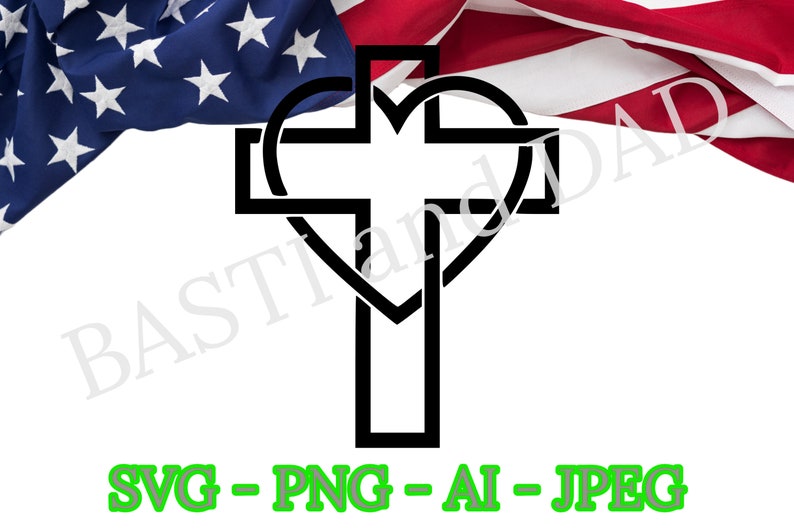 Jesus Cross Heart SVG PNG Ai and Jpeg Christ File - Etsy