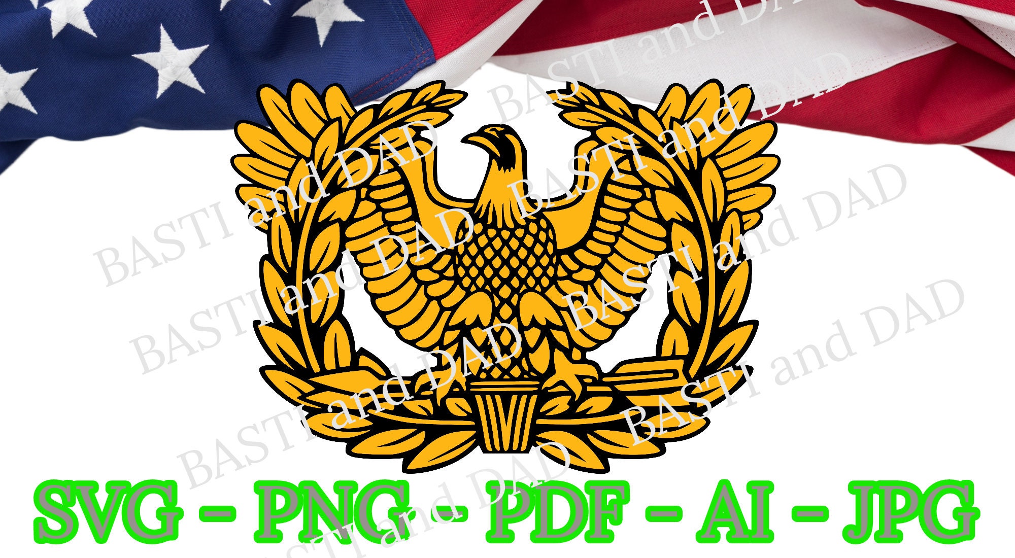 US Army Warrant Officer Gold Rising Eagle Logo SVG PNG Ai - Etsy