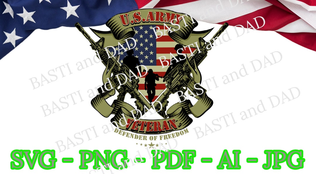 US Flag Army Military Veteran SVG, Png, Ai and Jpeg, Navy, Marines Ega ...