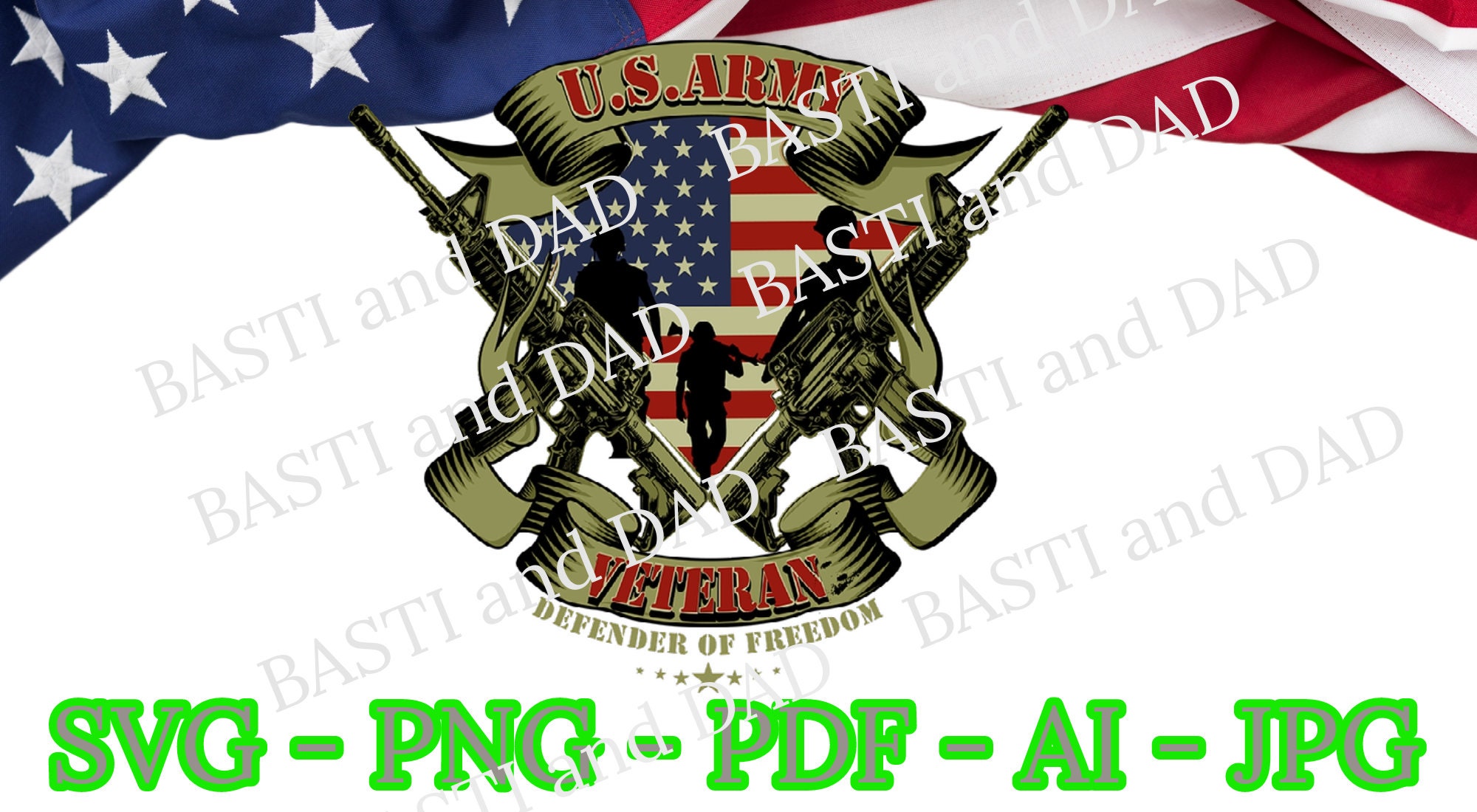 US Flag Army Military Veteran SVG, Png, Ai and Jpeg, Navy, Marines Ega ...