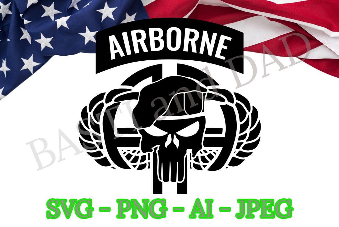 US Army 82nd Skull and Airborne Wings SVG, PNG, Ai and Jpeg, Special ...
