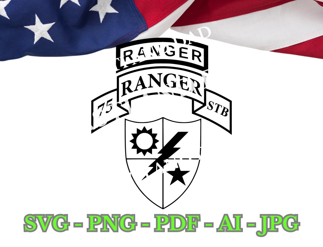 US Army 75th Ranger Regiment Airborne Ranger Battalion Insignia STB Svg ...