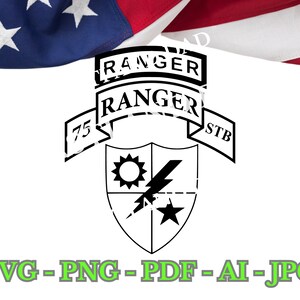 US Army 75th Ranger Regiment Airborne Ranger Battalion Insignia STB Svg ...