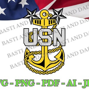 US Navy Chief Anchor Color Logo SVG, PNG, Ai, Pdf and Jpeg Seal's ...