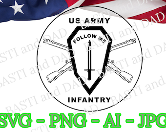 Infantry Army Branch Insignia Vector SVG PNG JPG - Etsy