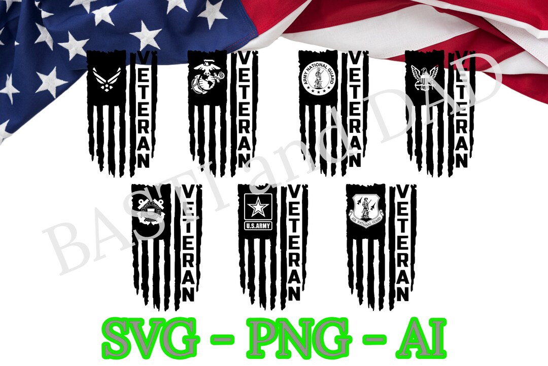 US Flag Military Veteran Distressed Flag SVG, Png, Ai and Jpeg, Navy ...