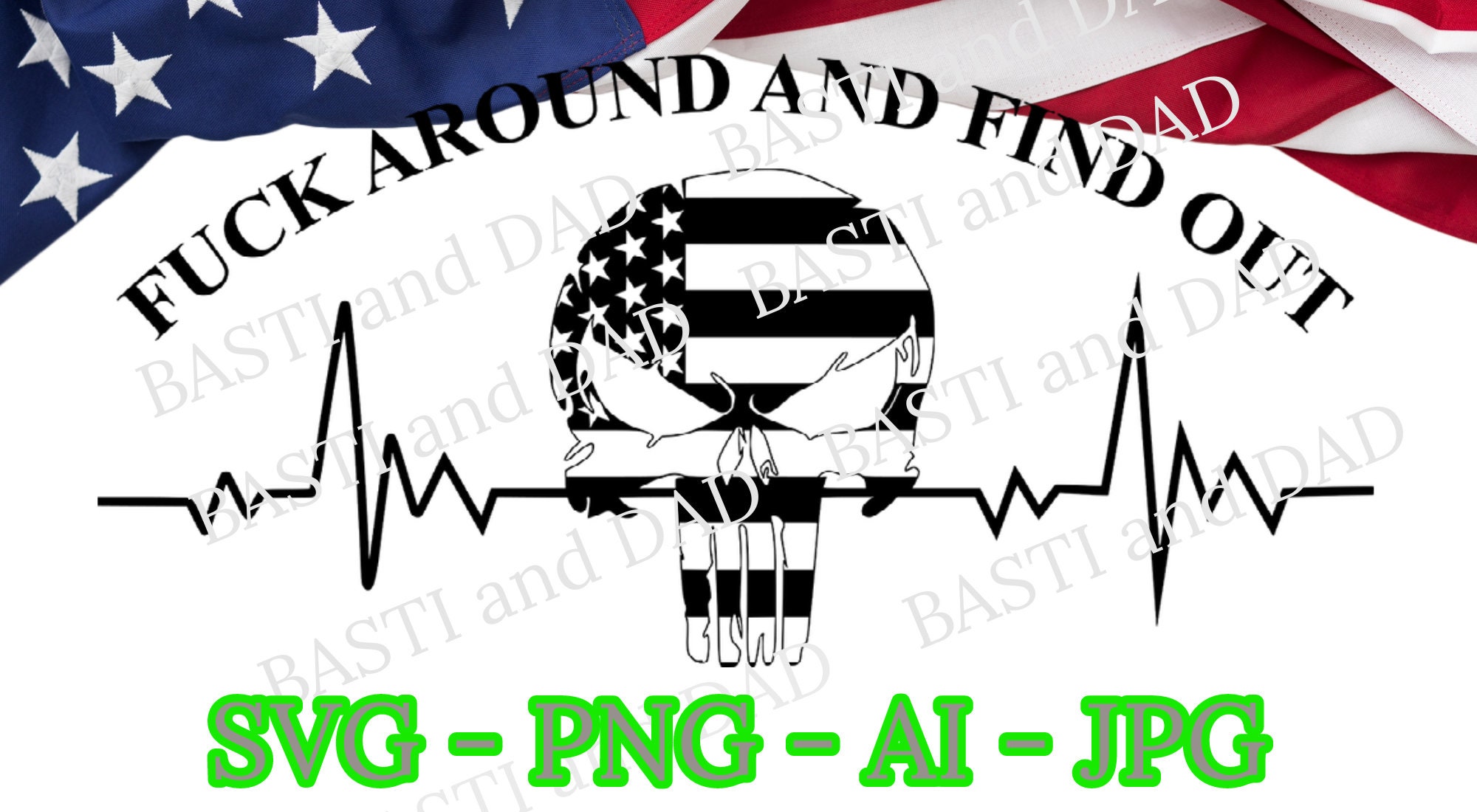 Punisher Heartbeat Fuck Around and Find Out FAFFO Svg Png - Etsy