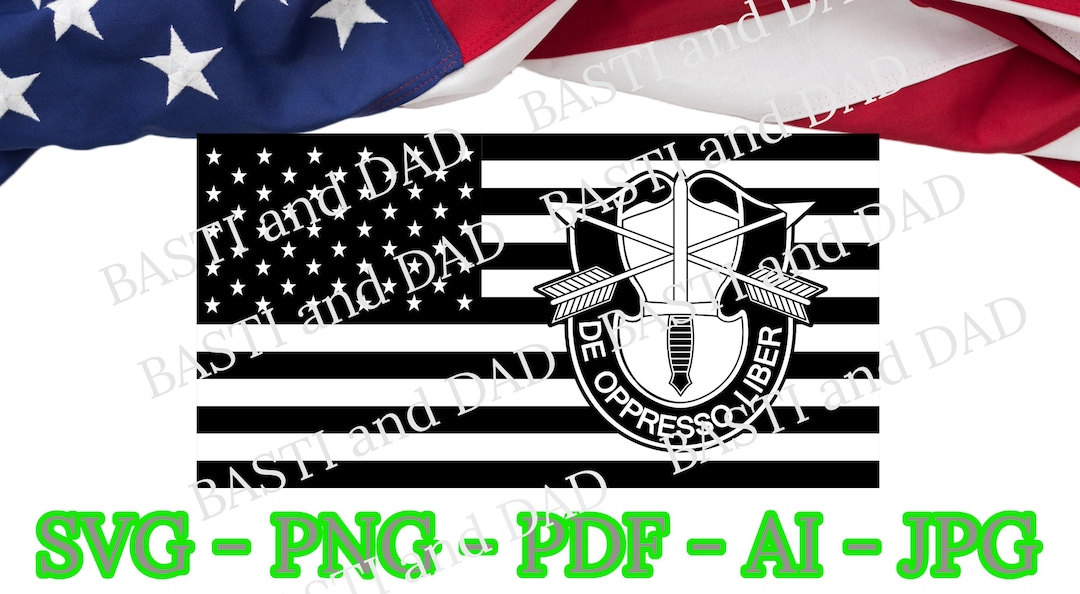 US Flag With Special Forces Logo SVG, PNG, Ai Pdf Jpg, Cut File Laser ...