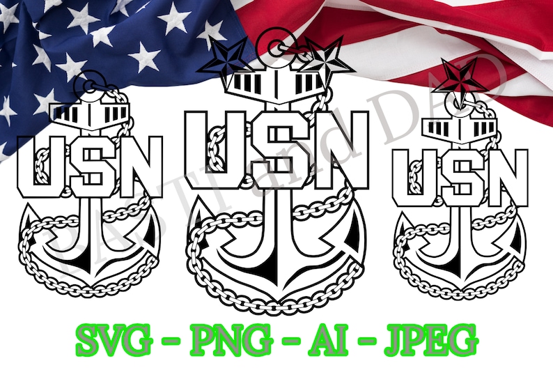 US Navy Chief Anchor Logo SVG, PNG, Ai and Jpeg Seal's, Master Chief ...