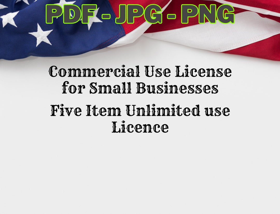 Commercial Use License Five Designs for Small Businesses and Physical ...