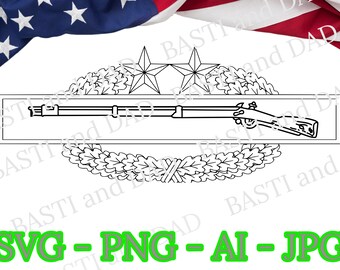 US Army 1st Award CIB Logo Svg, PNG, Ai and Jpeg, Army Strong, Combat ...