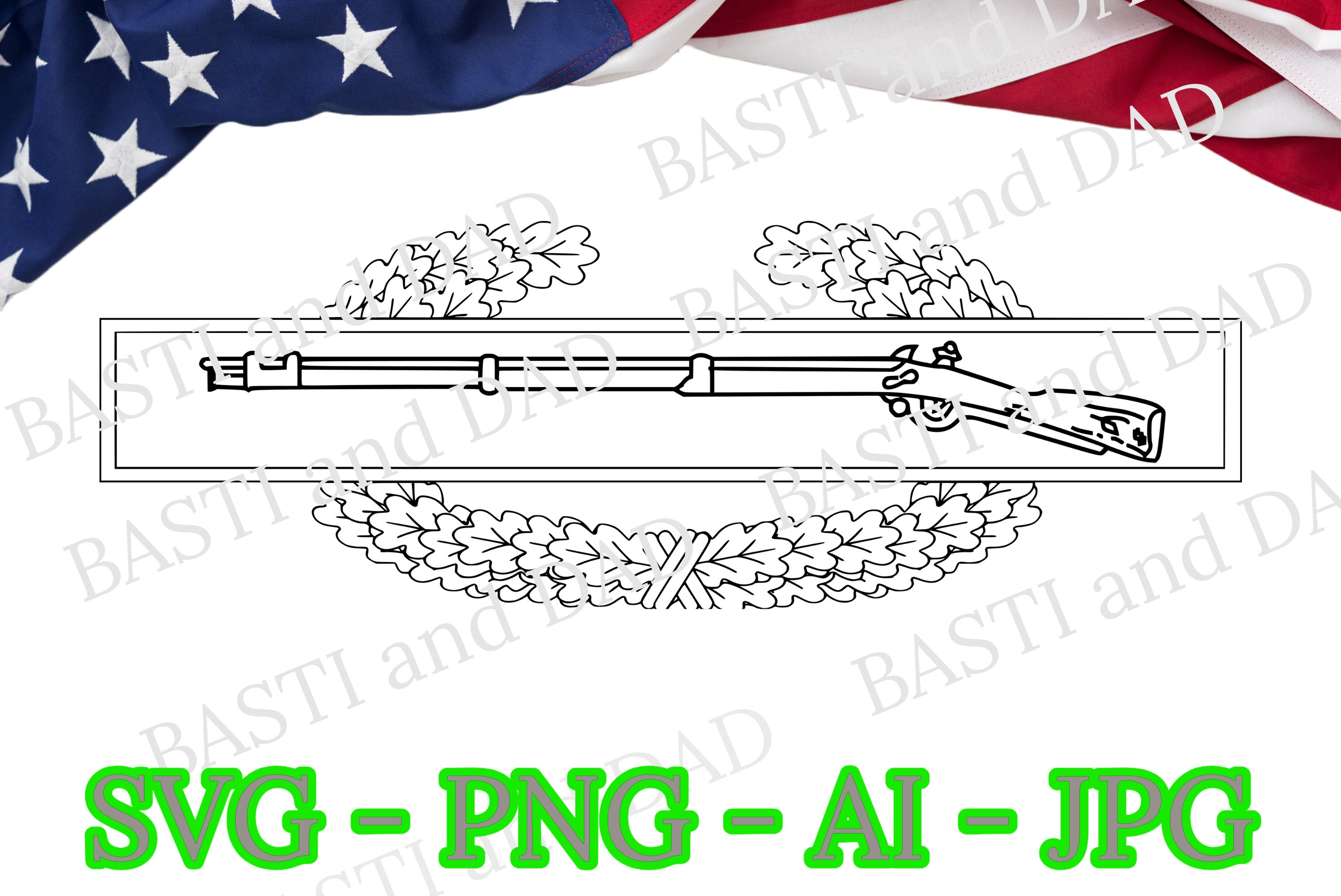 US Army 1st Award CIB Logo Svg, PNG, Ai and Jpeg, Army Strong, Combat ...